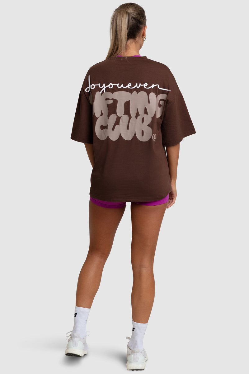 Oversize Lifting Club Tee - Espresso Brown – DOYOUEVEN