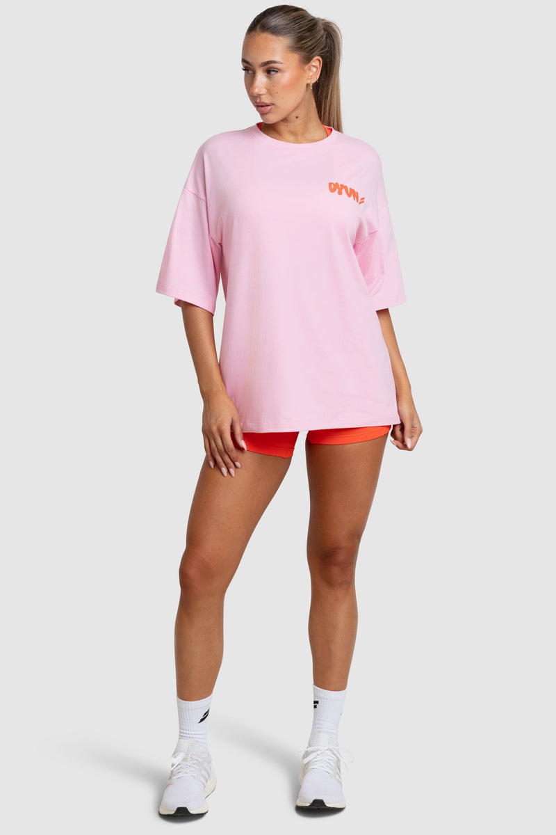 Oversize Lifting Club Tee - Pastel Pink – DOYOUEVEN